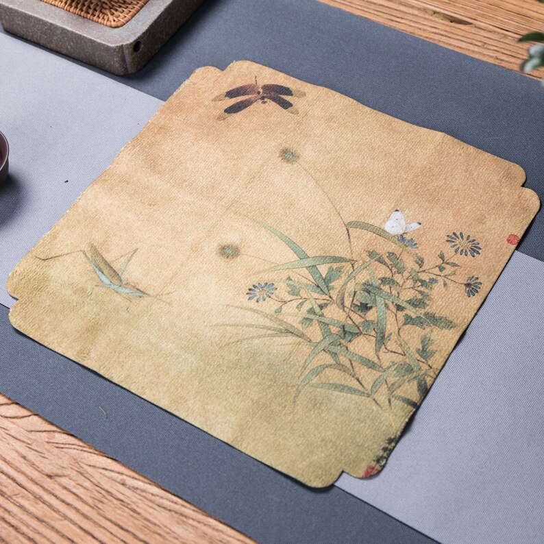 Chinese Style Square Dishcloth Lotus Table Mat Nap... – Grandado