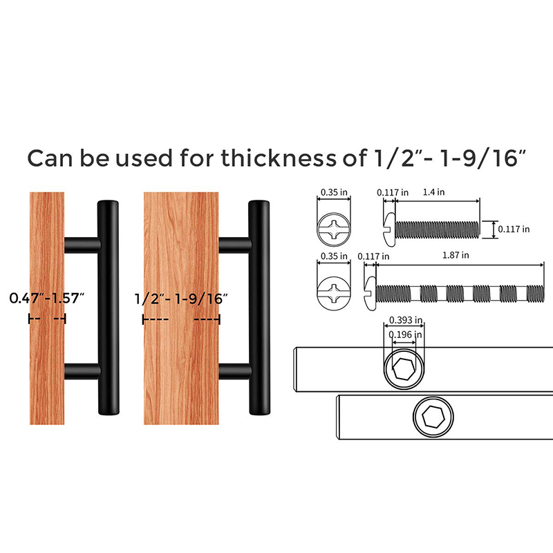 Flat Black Modern Cabinet Hardware Drawer Handle K... – Vicedeal