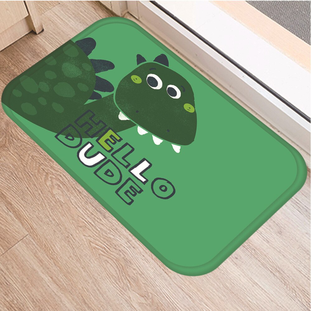 Dinosaur Print Floor Mat Carpet Soft Flannel Doorm... – Vicedeal
