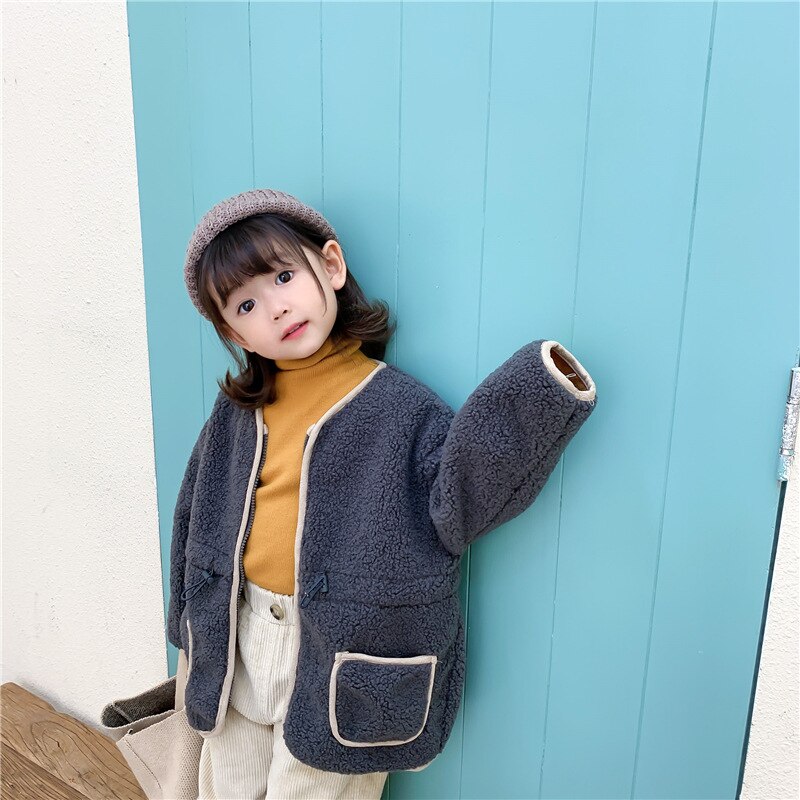 Abrigo polar cálido de manga larga para niña, chaq... – Vicedeal