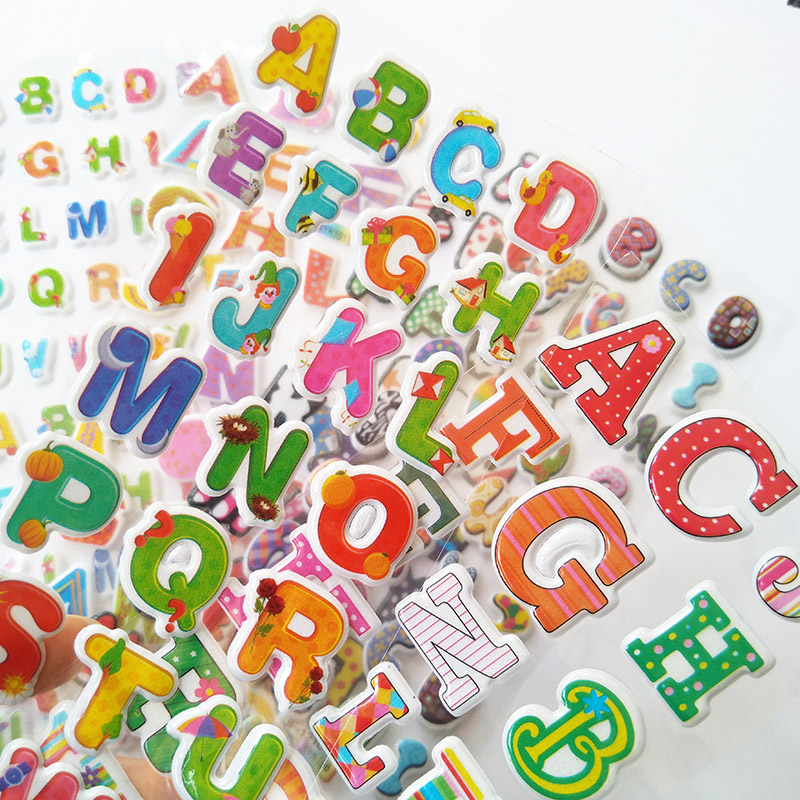 6 sheets/lot Cute Cartoon Numbers Alphabet letter ... – Vicedeal