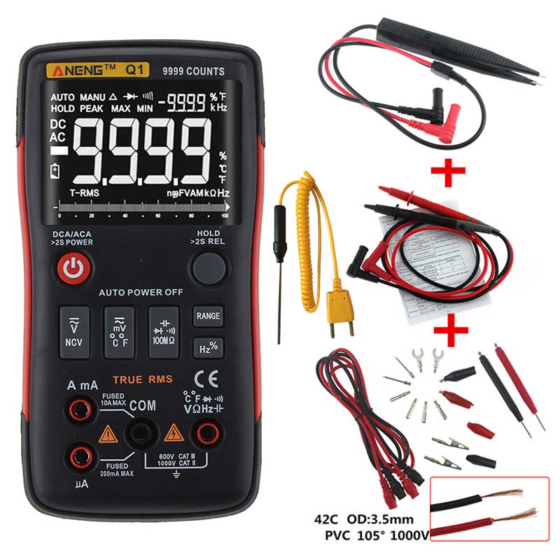 Q1 True-RMS Digital Multimeter Transistor Tester A... – Vicedeal