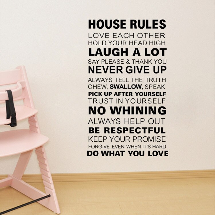 house rules vinyl quote wall decal family rule hom... – Grandado