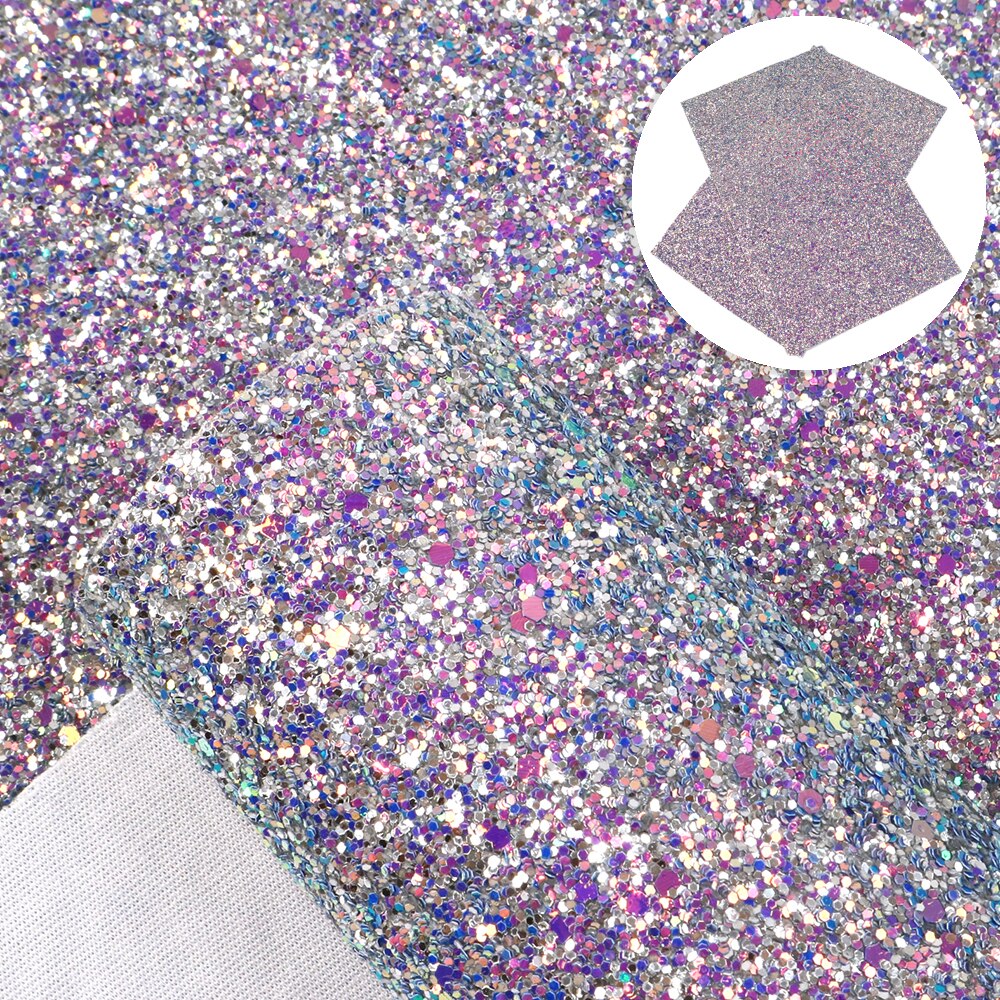 20*34cm Plain Color Chunky Glitter Vinyl Fabric Fa... – Grandado