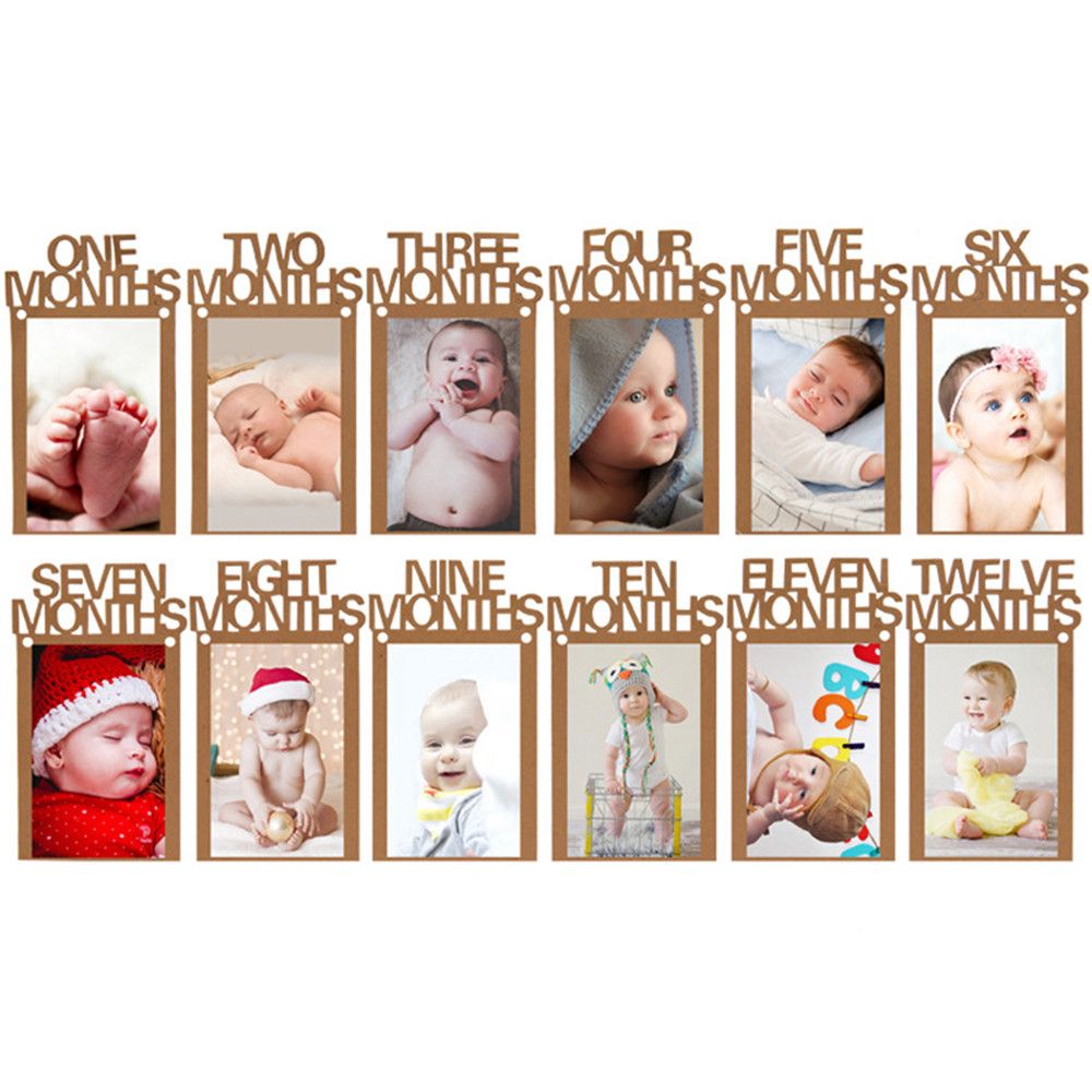 12 Months 13*24cm Photo Frame Banner Happy Birthda... – Vicedeal