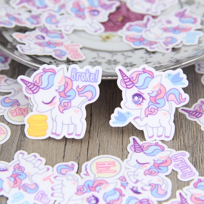 40pcs Purple unicorn stickers/Scrapbooking Sticker... – Grandado