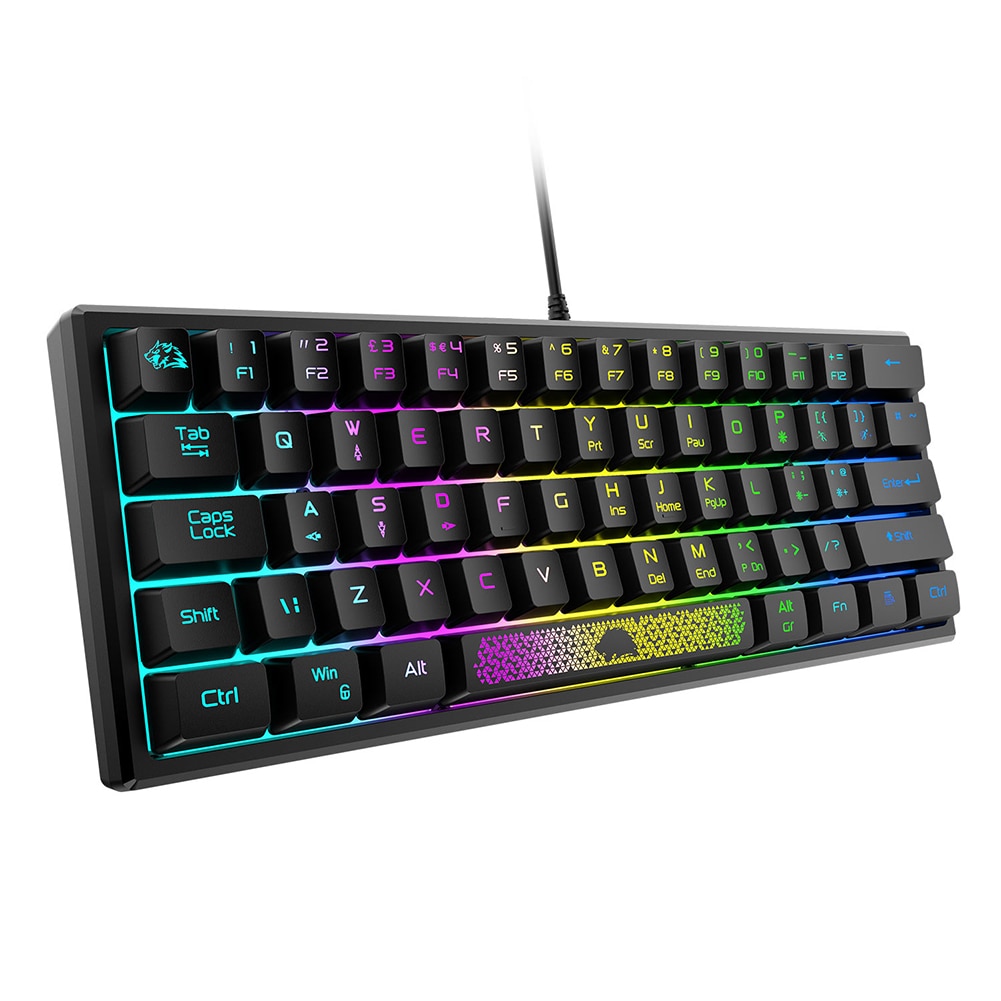 Percent RGB Backlit Wired Keyboard 62 Keys Ergonom... – Grandado