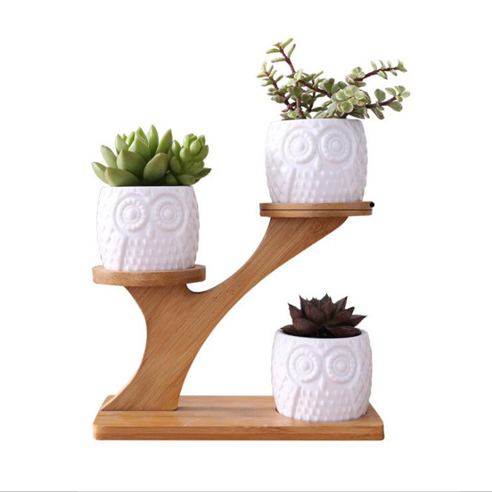 Modern Bamboo Wood Flower Pot Holder Durable Plant... – Grandado