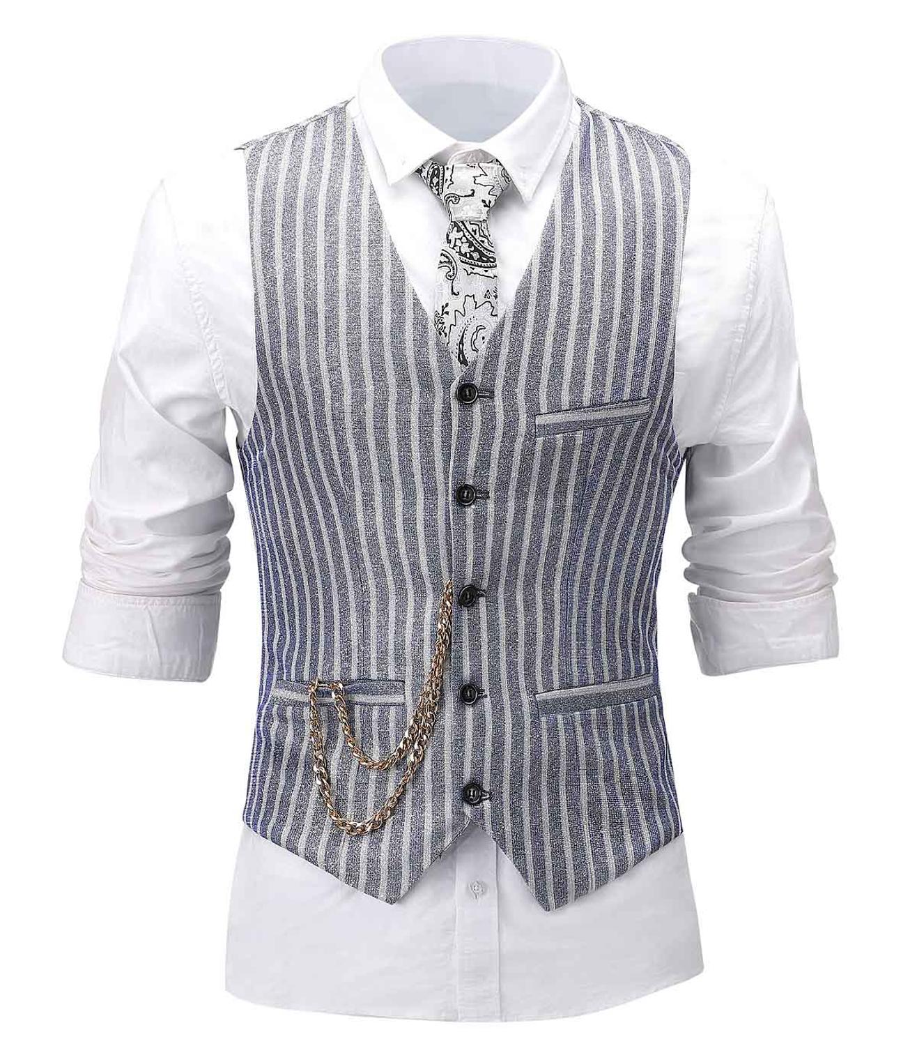 Casual silvergrå västjacka för män slim fit balksm... – Vicedeal