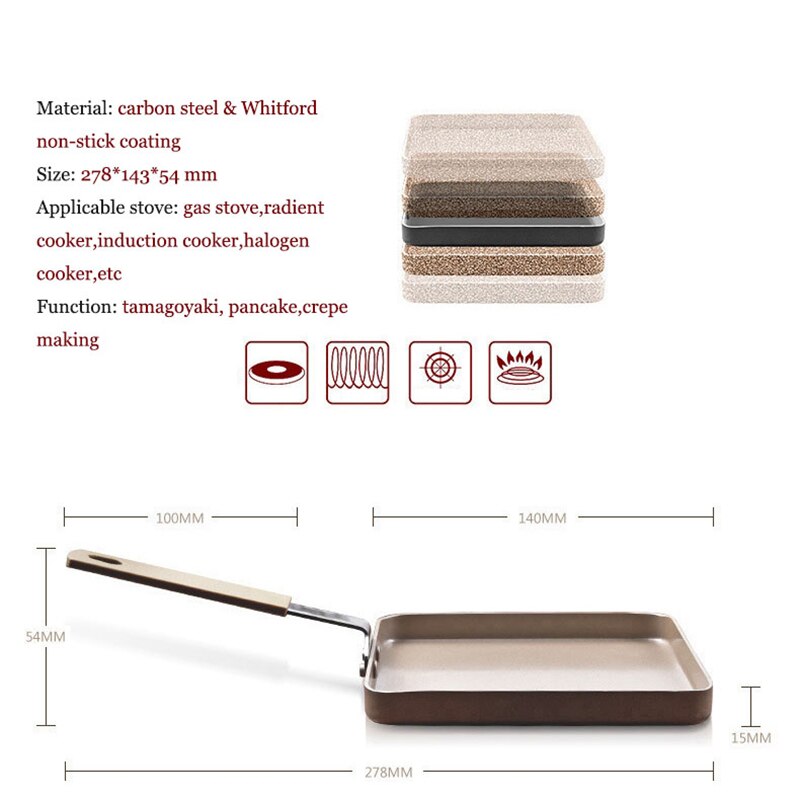 6 zoll Non Stick Bratpfanne Tamagoyaki Maker Japan... – Vicedeal