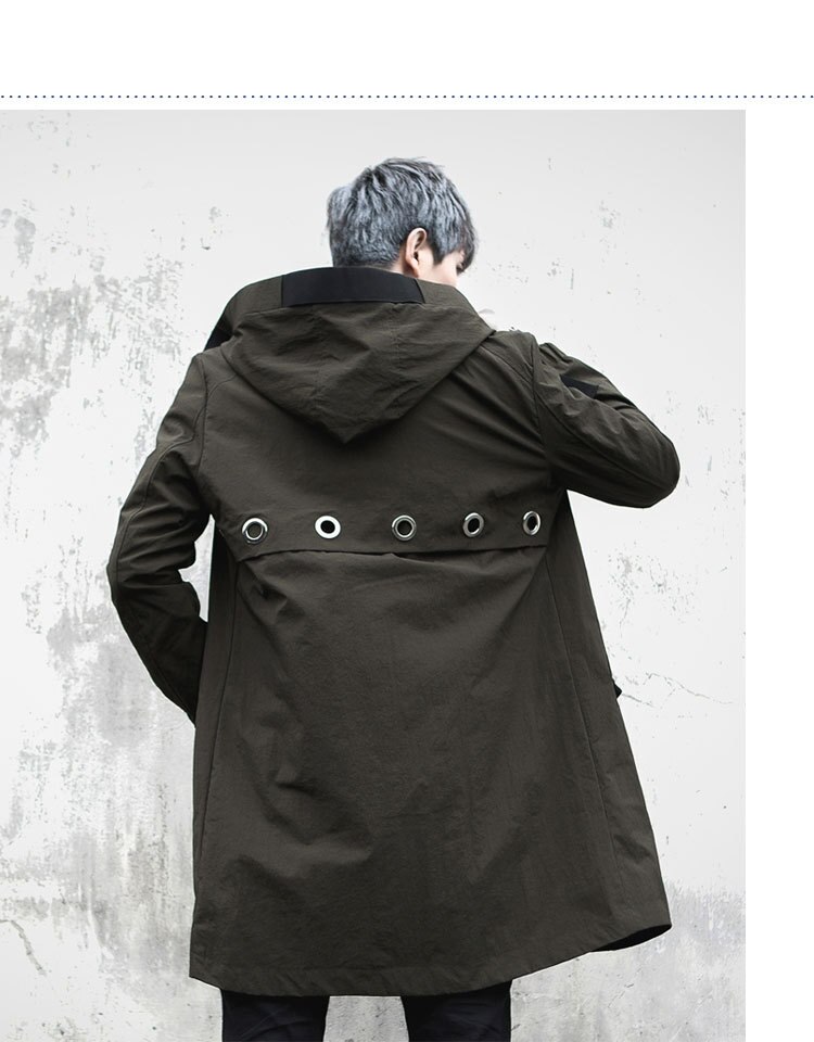 Gabardina larga de otoño e invierno para hombre, c... – Grandado