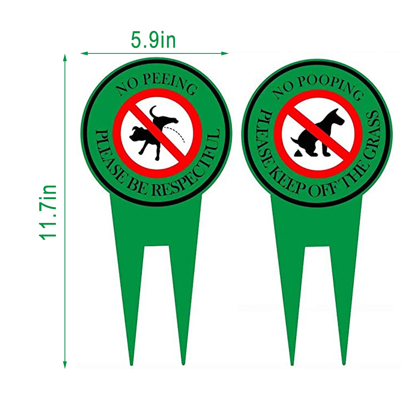 Double Sided No Pooping Dog Sign No Peeing Dog Sig... – Grandado
