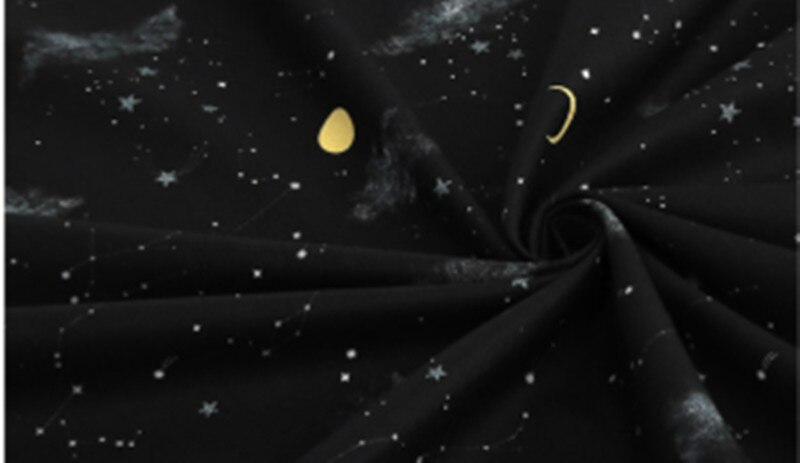 half yard plain fabric with sky star moon print ha... – Grandado