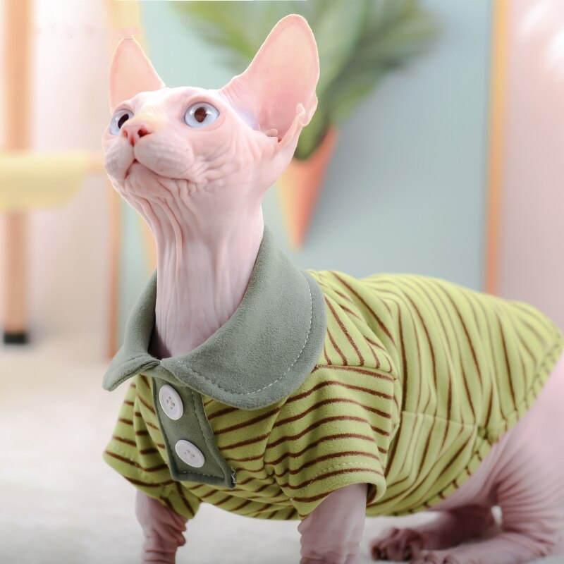 Gestreepte Sphinx Kat Kleding Kittens Polo Shirts ... – Grandado