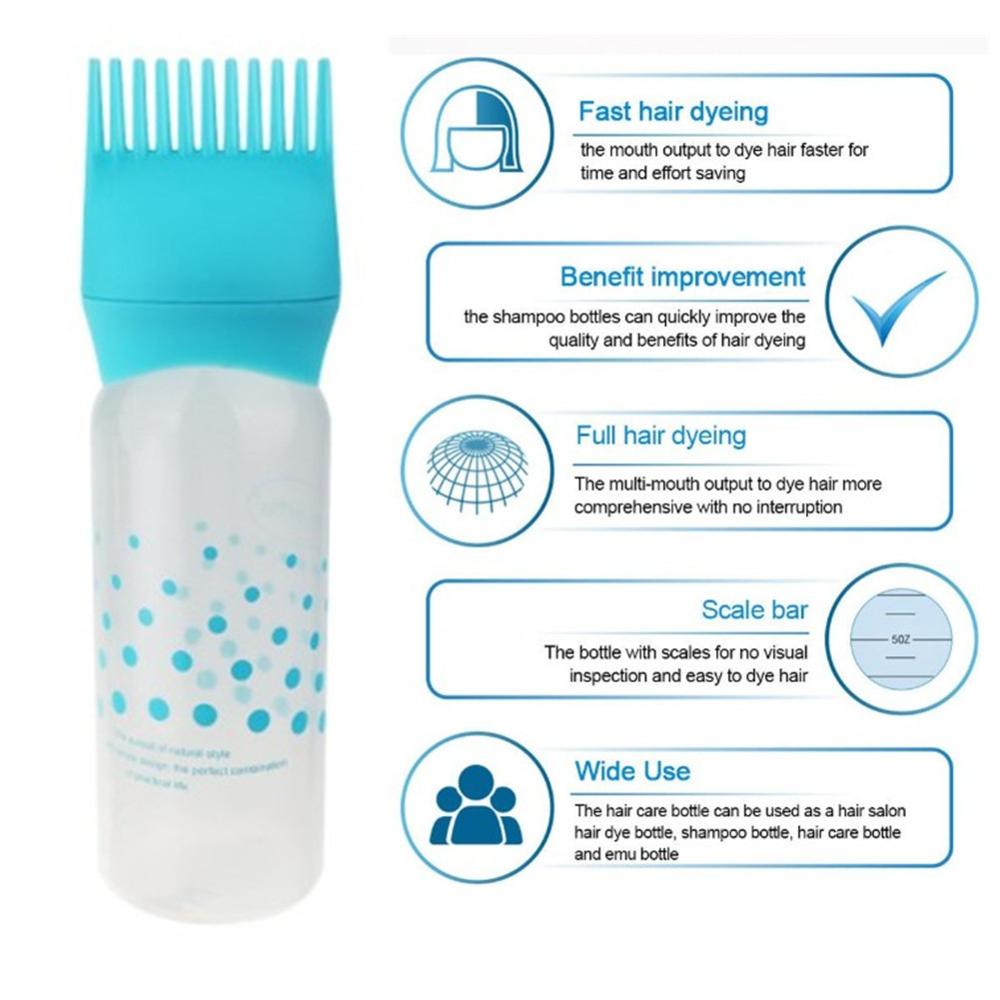 Plastic Hair Dye Shampoo Bottle Oil Comb Applicato... – Grandado