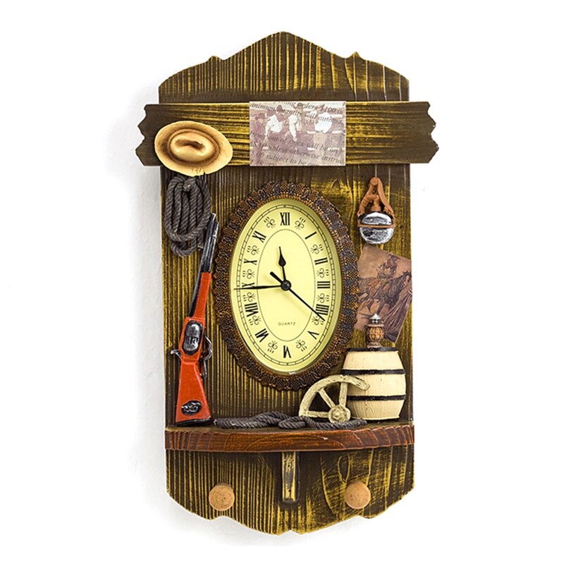 Vintage Wall Clock Rustic Farmhouse Decorative Tim... – Grandado