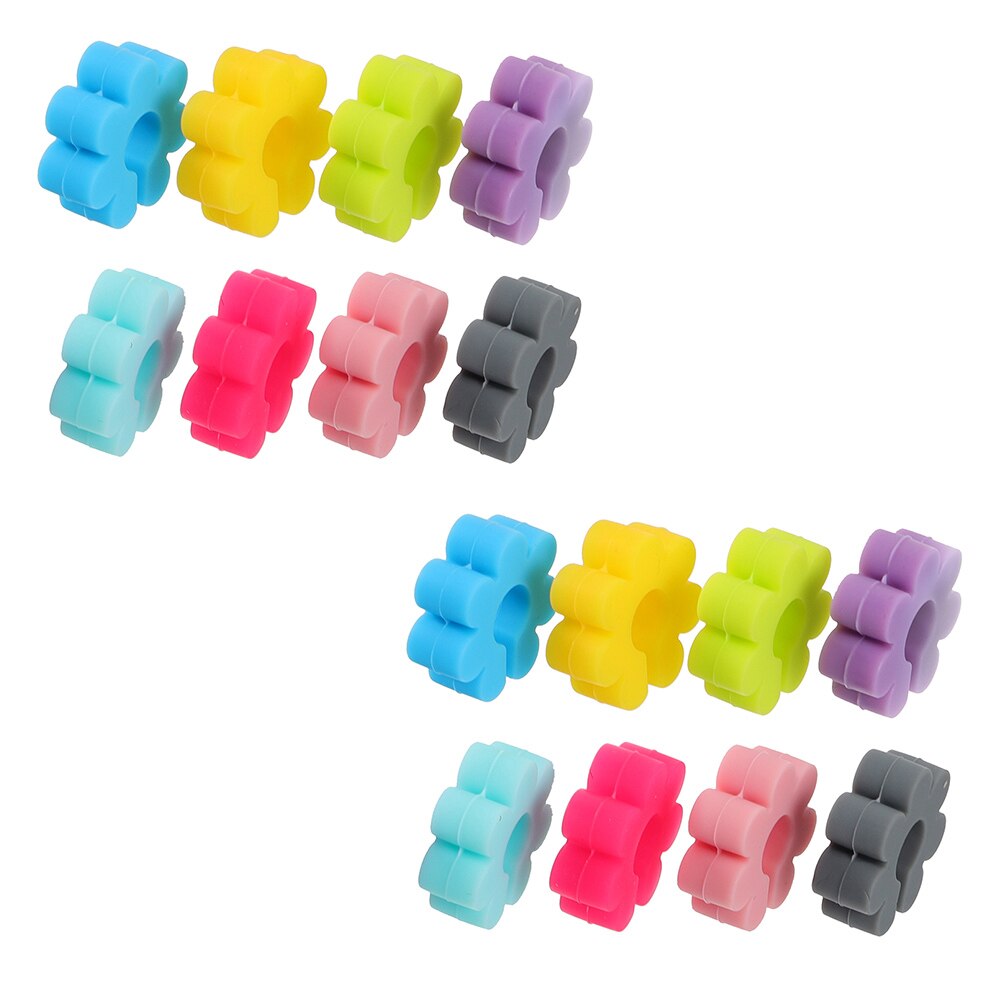 24pcs Flower Shape Glass Markers Glass Tags Silico... – Vicedeal