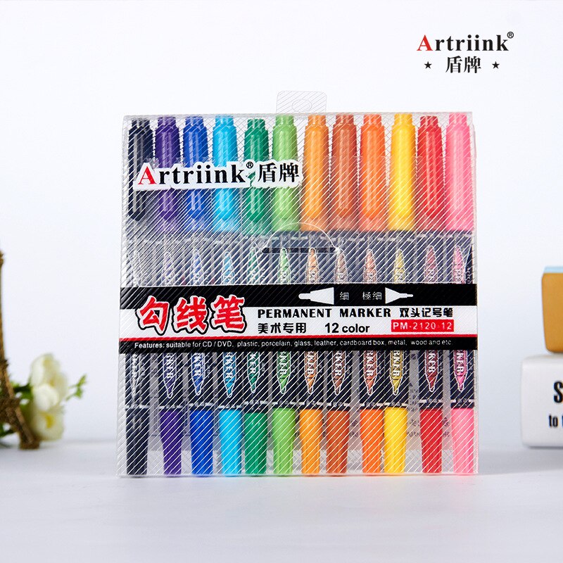 12pcs Colored Dual Tip Fast Dry Permanent Sign Mar... – Vicedeal