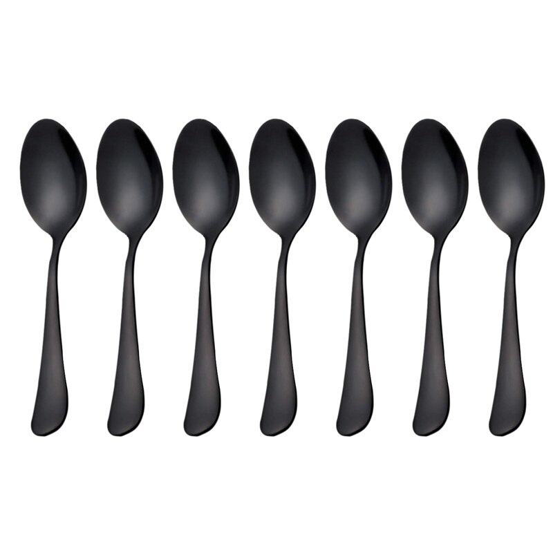 Black teaspoons teaspoons, Mini stainless steel ca... – Grandado