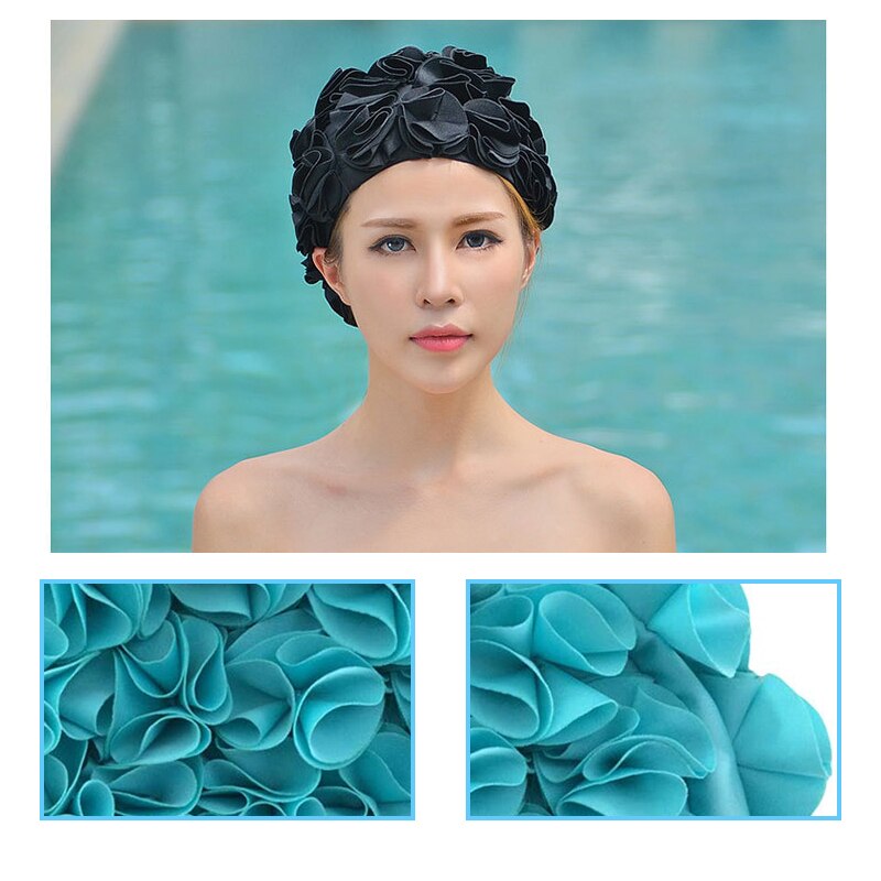 Swim Cap Petal Retro Swimming Hat Flower Petal Swi... – Grandado