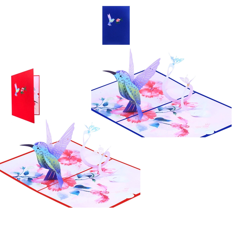 Tarjetas Pop-Up 3D colibrí, de aniversario de cump... – Grandado