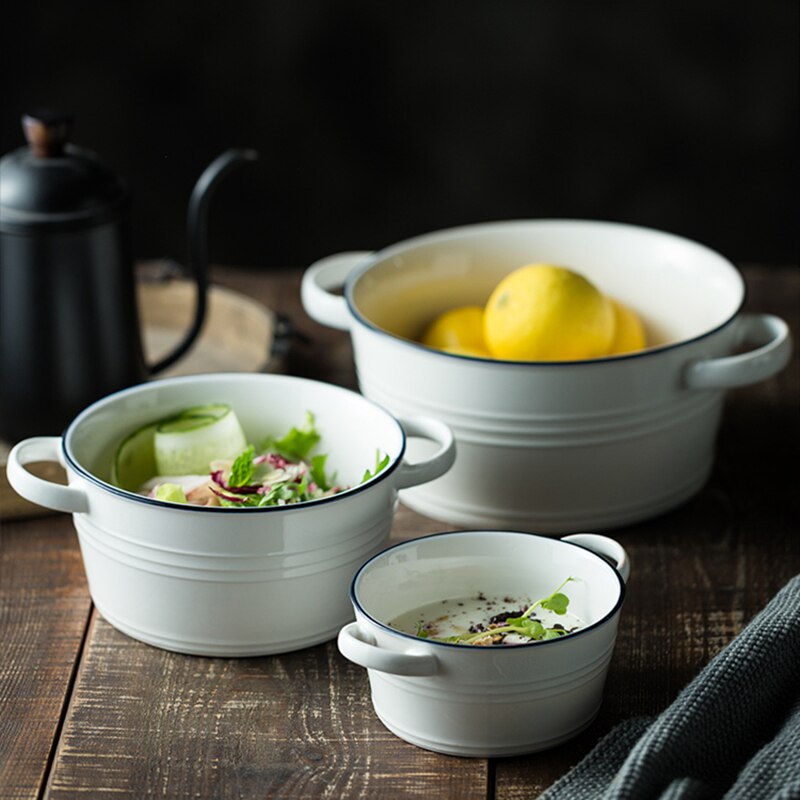 Binaural Soup Pot European Style Large Ceramic Noo... – Grandado