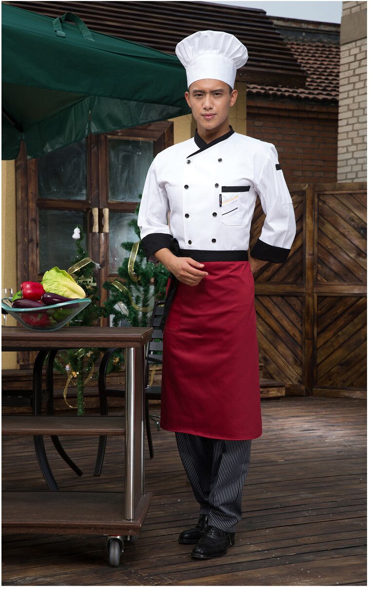 Lange mouwen herfst hotel chef uniform chef jasje ... – Vicedeal