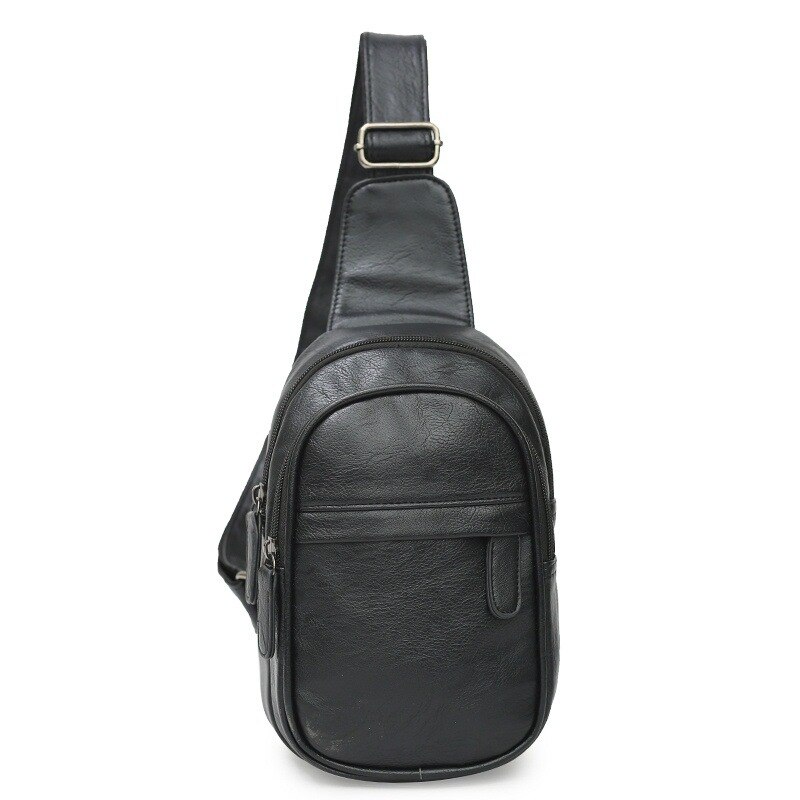 Men PU Leather Pure Color Chest Bag Slung Satchel ... – Grandado