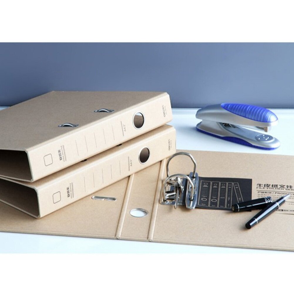 Kraft Paper Office Folder A4 Metal Ring Binder Fol... – Vicedeal