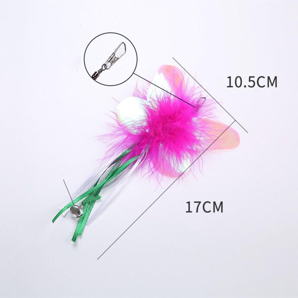 Funny Pet Cat Play Toy Teaser Bell Plush Feather S... – Grandado