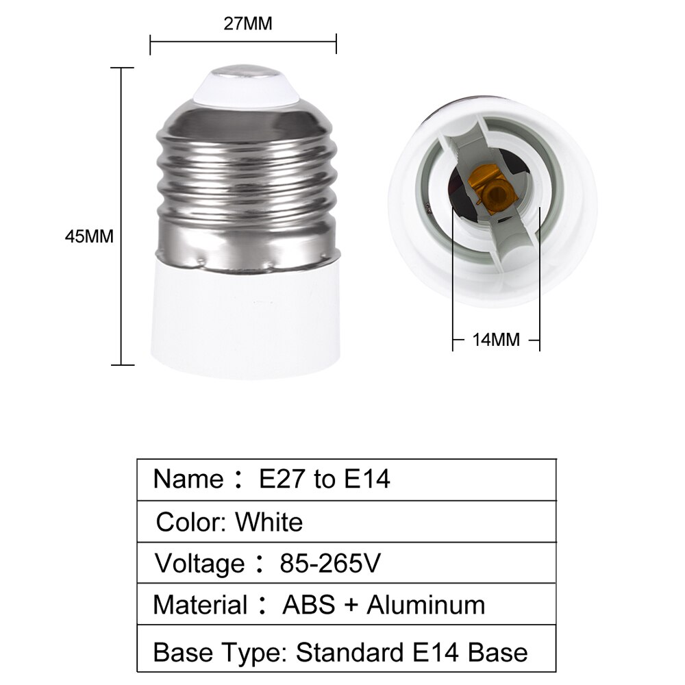 E27 Om E14 Led Lamp Adapter Converter Vlamvertrage... – Vicedeal