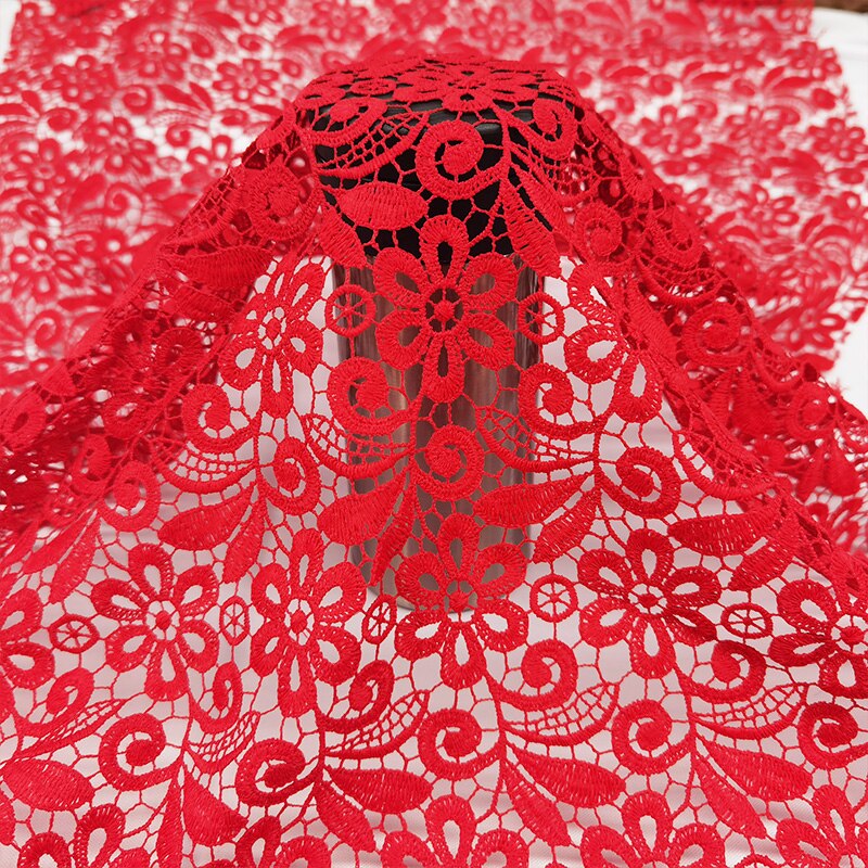 Red Color African Guipure Lace Fabric Nigerian Cor... – Grandado