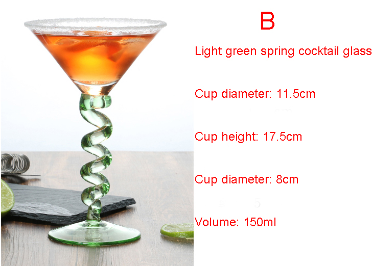 Color Cocktail Glass cup Bend Buttons Spring Glass... – Grandado