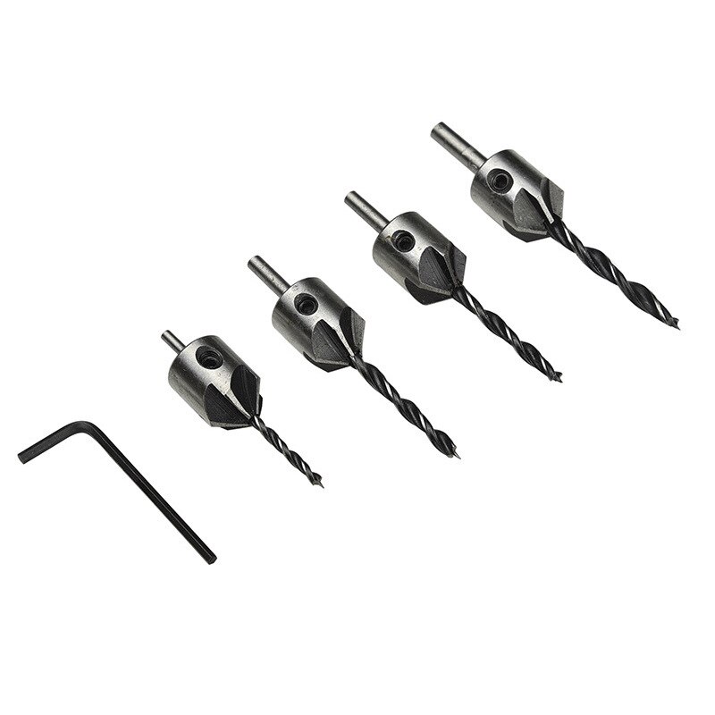 4 stuks 3mm-6mm HSS 5 Fluit Verzinkboor Boor Set T... – Vicedeal