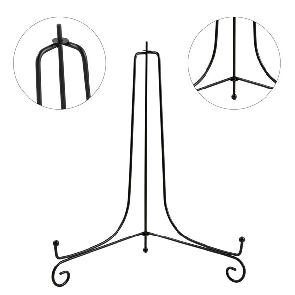 3 Pack 12 Inch Large Iron Display Stand, Black Iron Easel Plate Photo ...