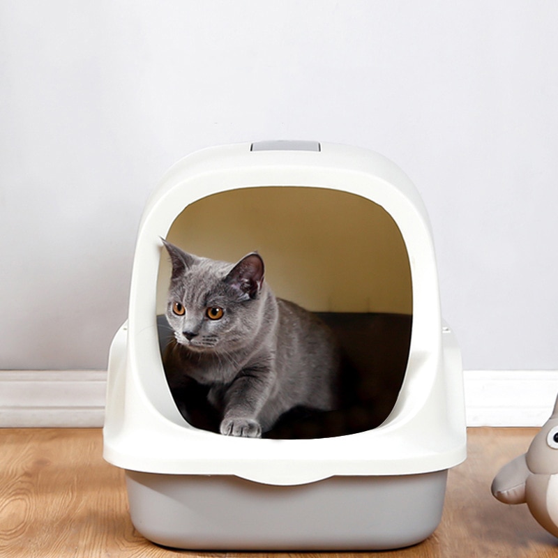 Pet Cat Litter Box Large Fully Enclosed Cat Toilet... – Grandado