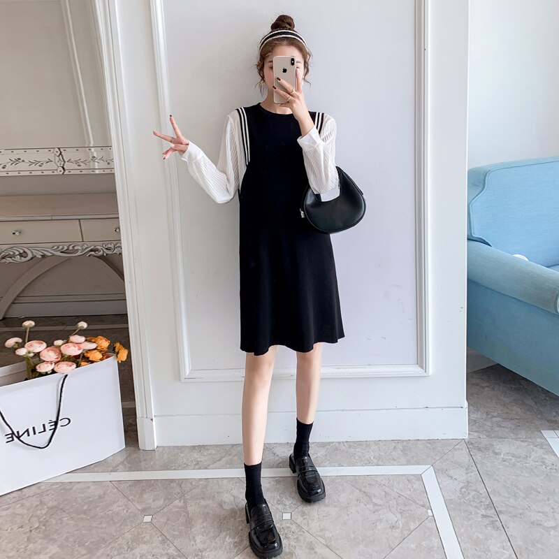 1576# 2022 Spring Korean Patchwork Maternity Dress... – Grandado