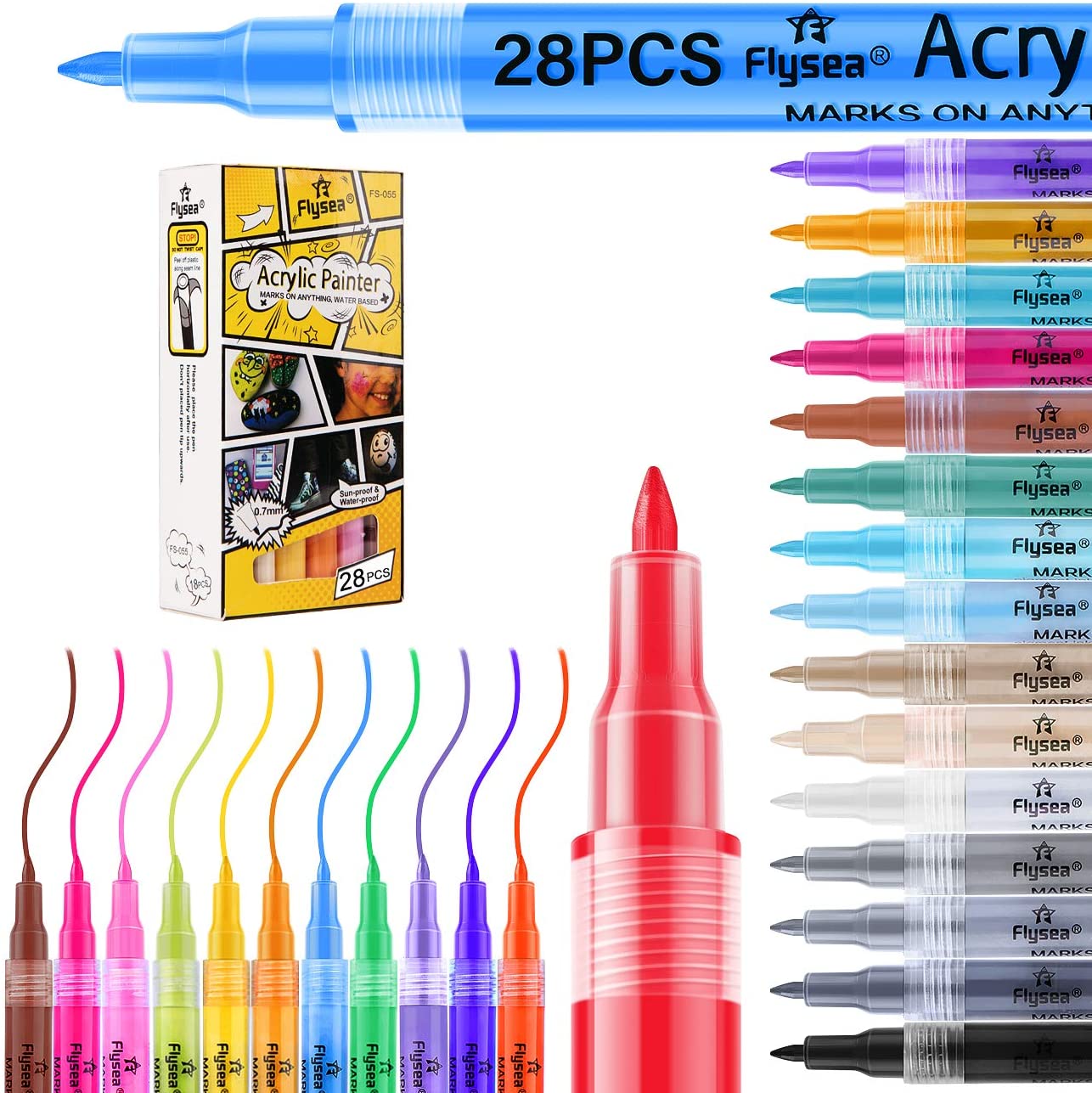 Acrylic Paint Marker Pens 12 Colors Premium Waterp... – Grandado