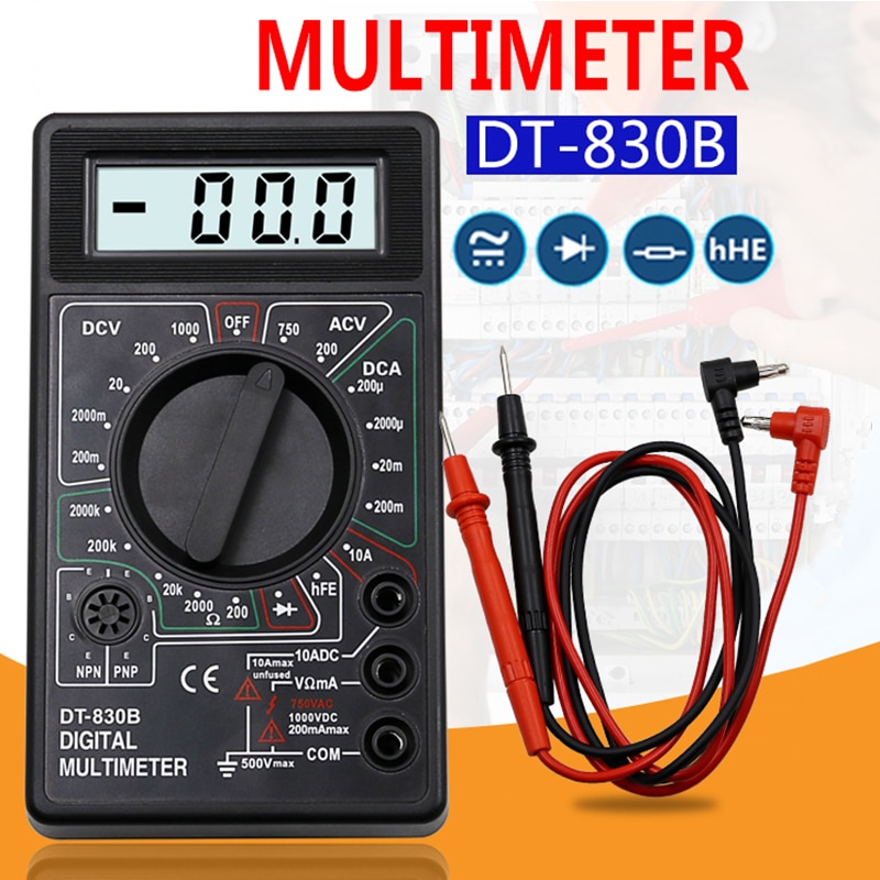 2 farbe LCD Digital Multimeter AC/DC 750/1000 V Digitale Mini ...
