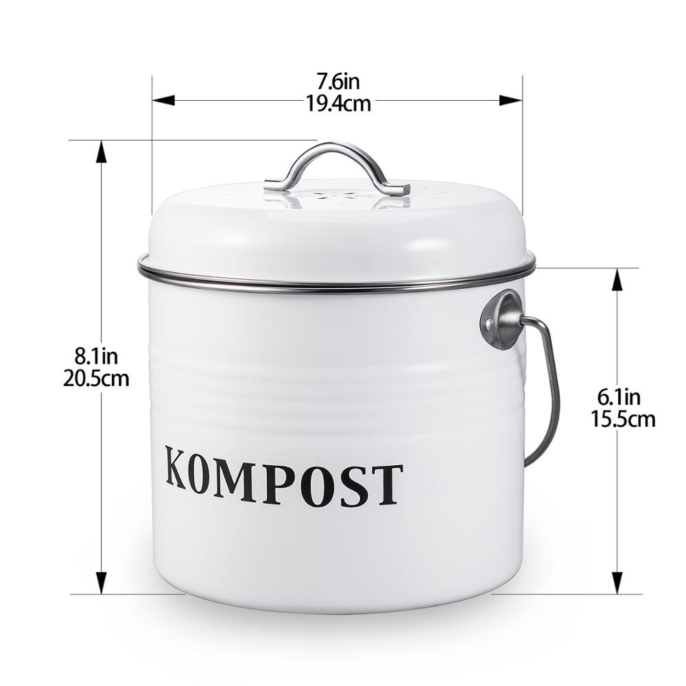 5L Compost Bin, Vintage Kitchen Pail with Lid,Indo... – Grandado