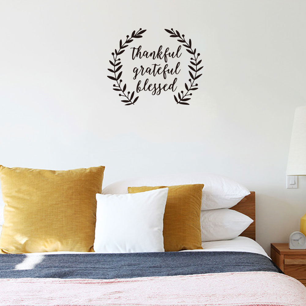thankful grateful art apothegm home decal wall sti... – Grandado