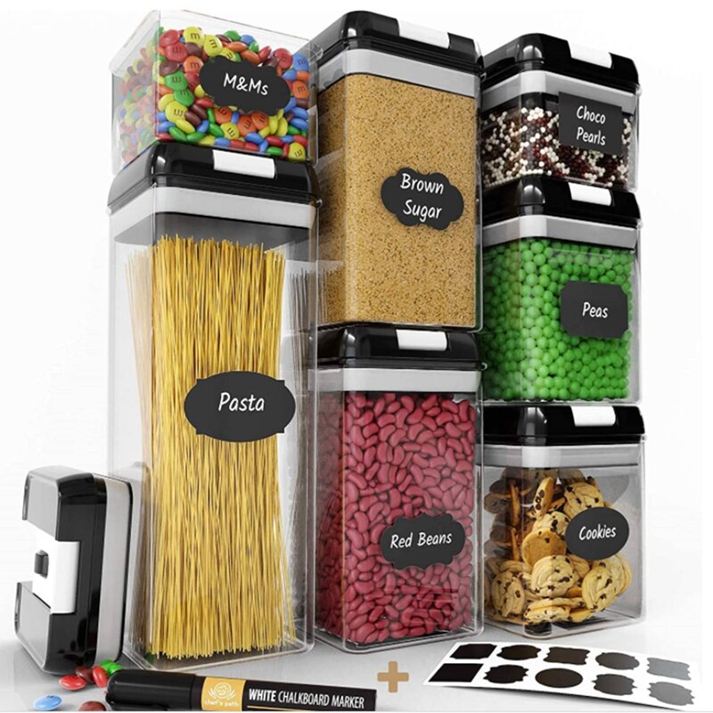 7Pcs Food Storage Container Set,Airtight Plastic K... – Grandado