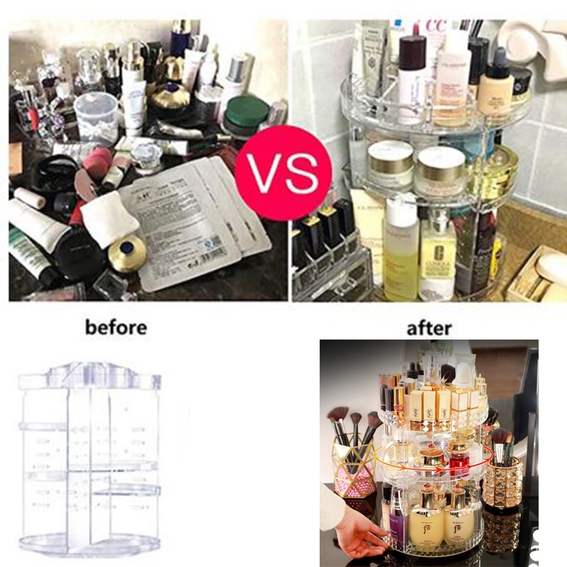 360 Degree Rotating Cosmetic Storage Box Makeup Or... – Vicedeal
