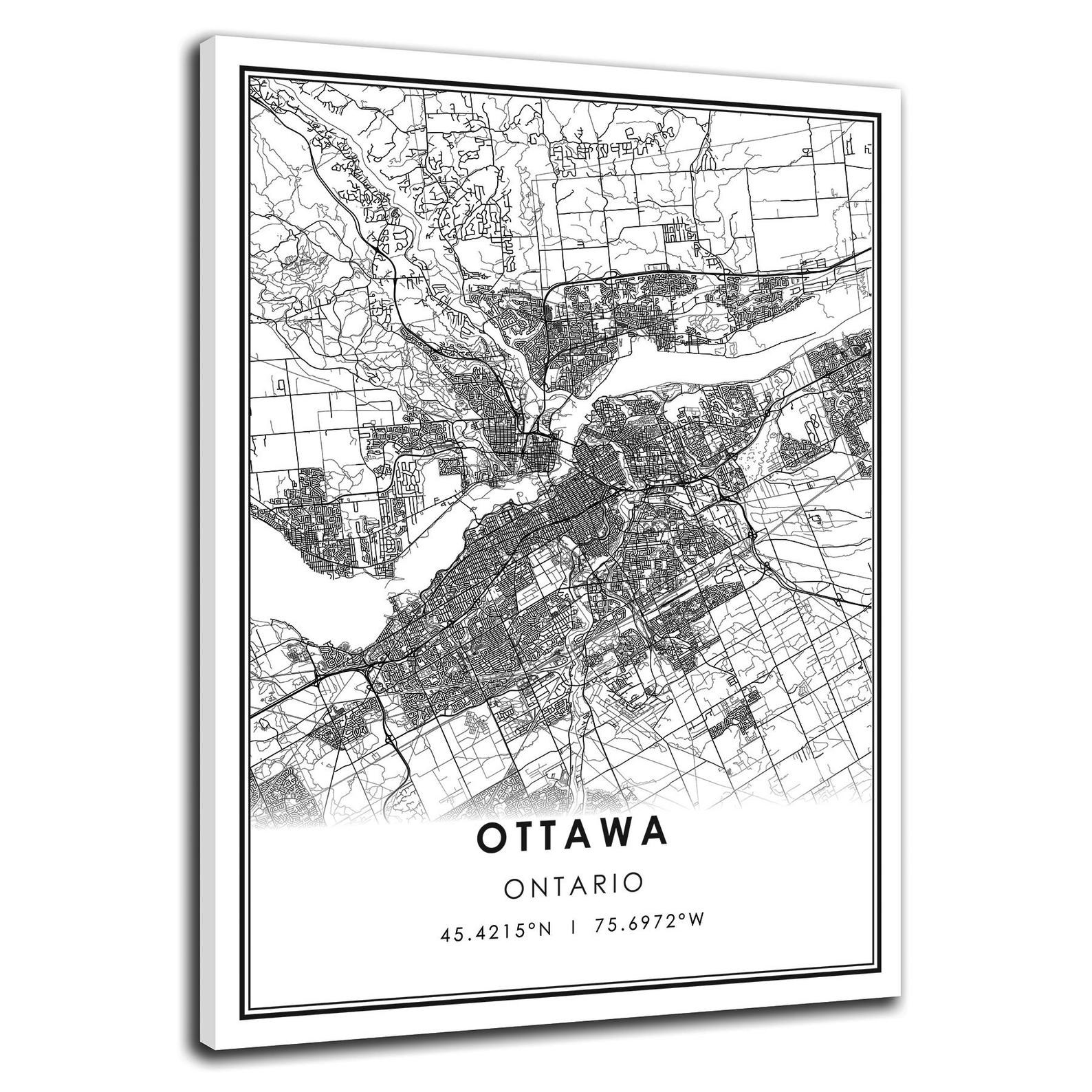 Ottawa map print poster canvas | Ottawa city map p... – Vicedeal