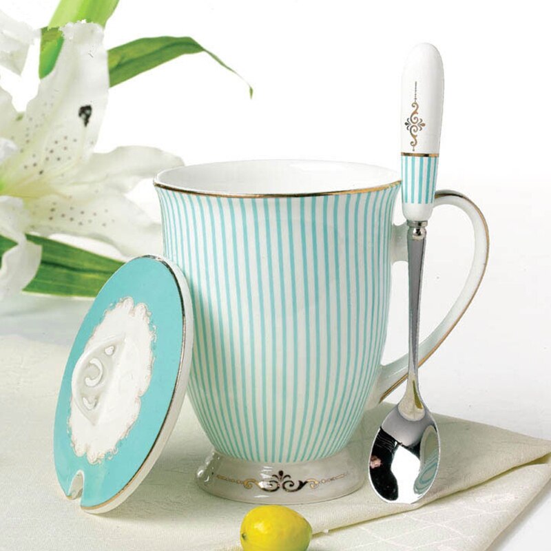 European Coffee Cup Blue Bone China English Aftern... – Vicedeal