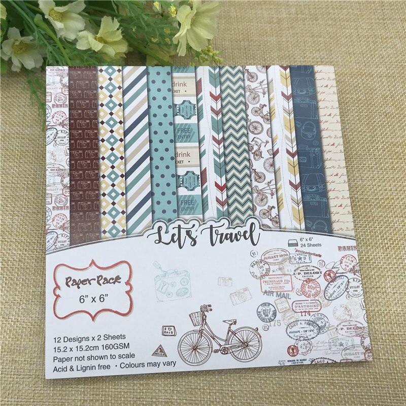 24 sheets 6"X6"Travel set paper Scrapbooking paper... – Grandado