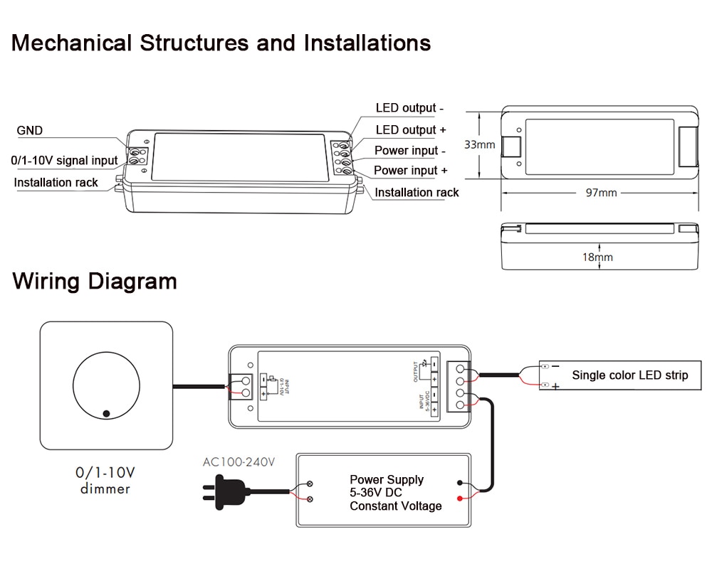 Mini 0/1-10V Cv Led Dimmen Controller 1 Kanaal Dc ... – Grandado