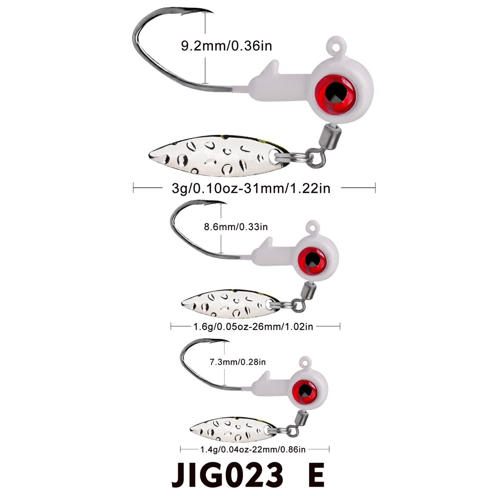 Proberos 5 Stuks Jig Head Haken Spinner 1.4G-1.6G-... – Grandado