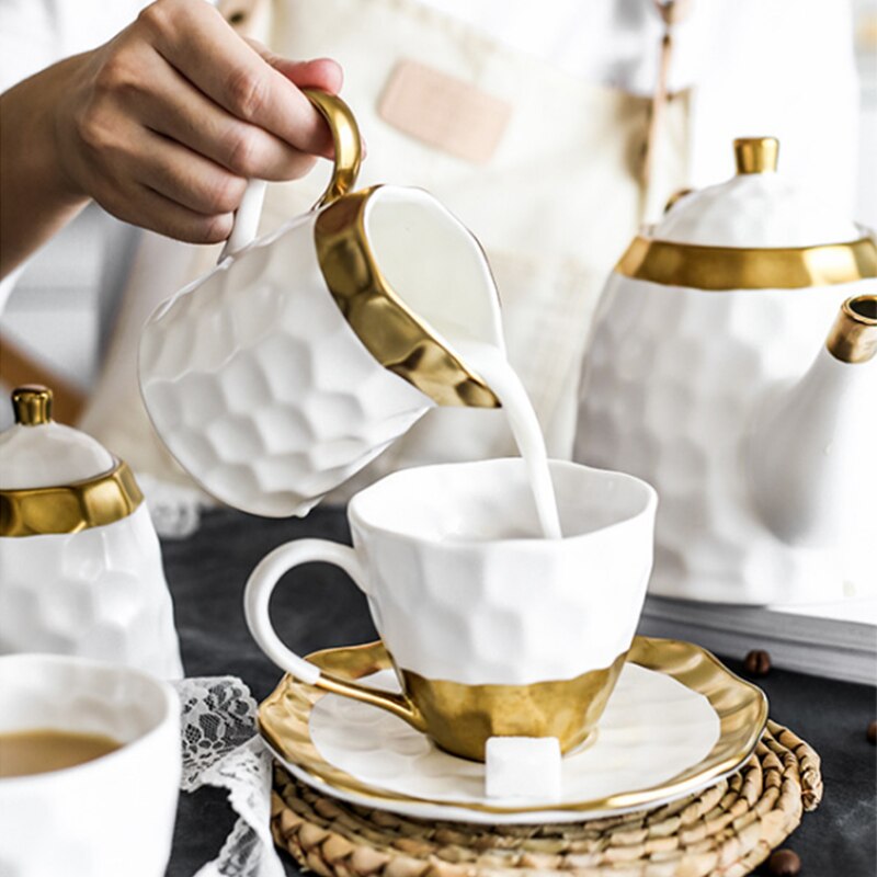 Ceramic Coffee Cup Set Simple Afternoon Tea Cup Fl... – Grandado