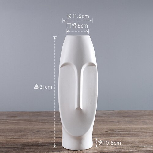 Abstract Black Art Human Face Vase Modern Minimali... – Vicedeal